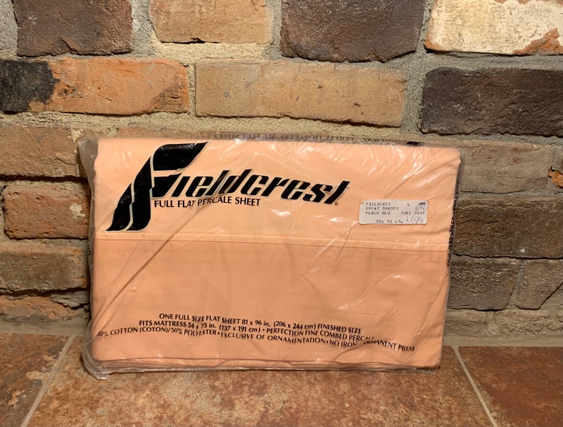 Vintage 1960s-1970s Fieldcrest Fine Combed Percale Light Salmon Pink ...