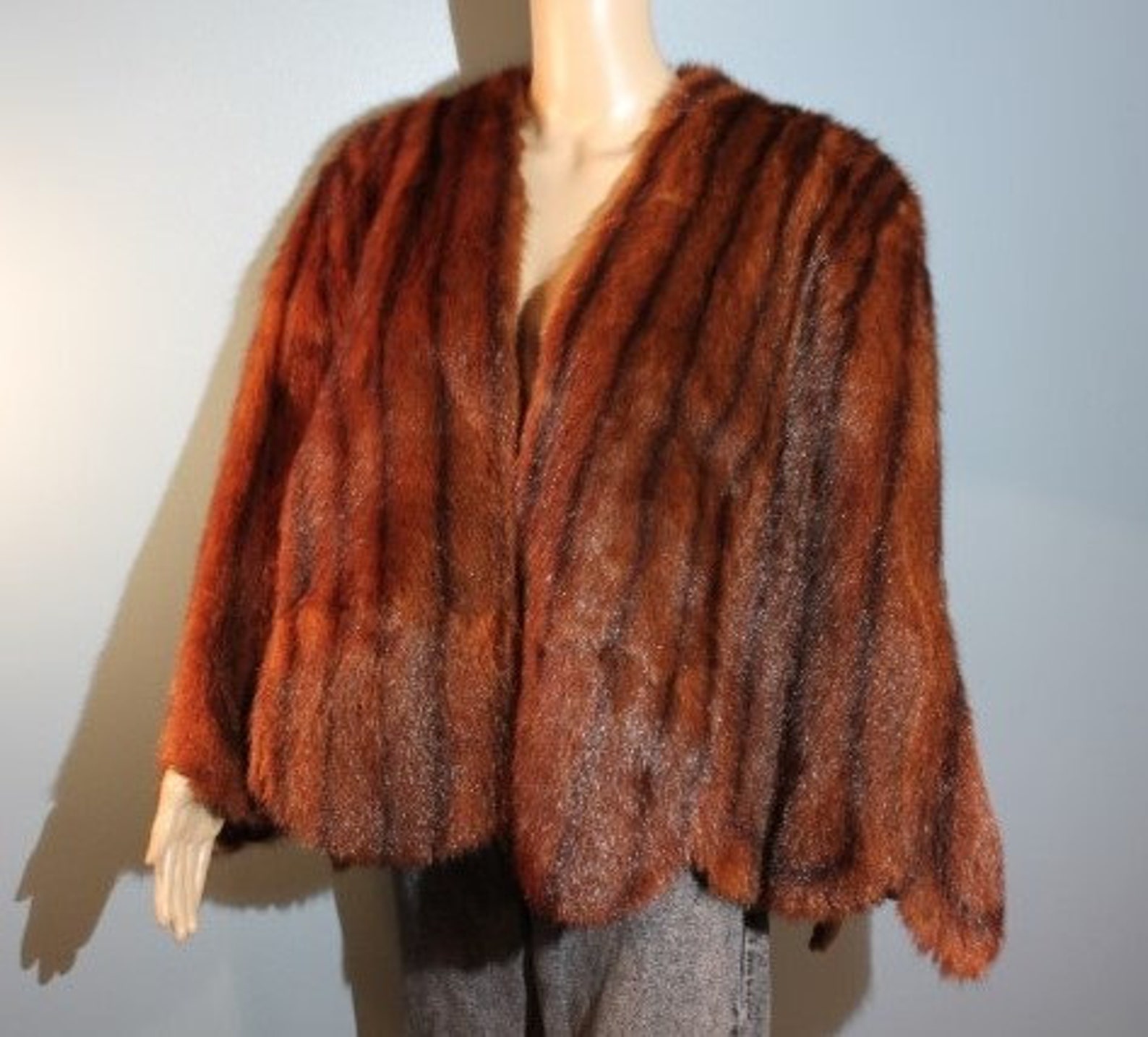 Vintage 1940's Layne Brant Handmade Brown Mink Fur Shawl - Etsy