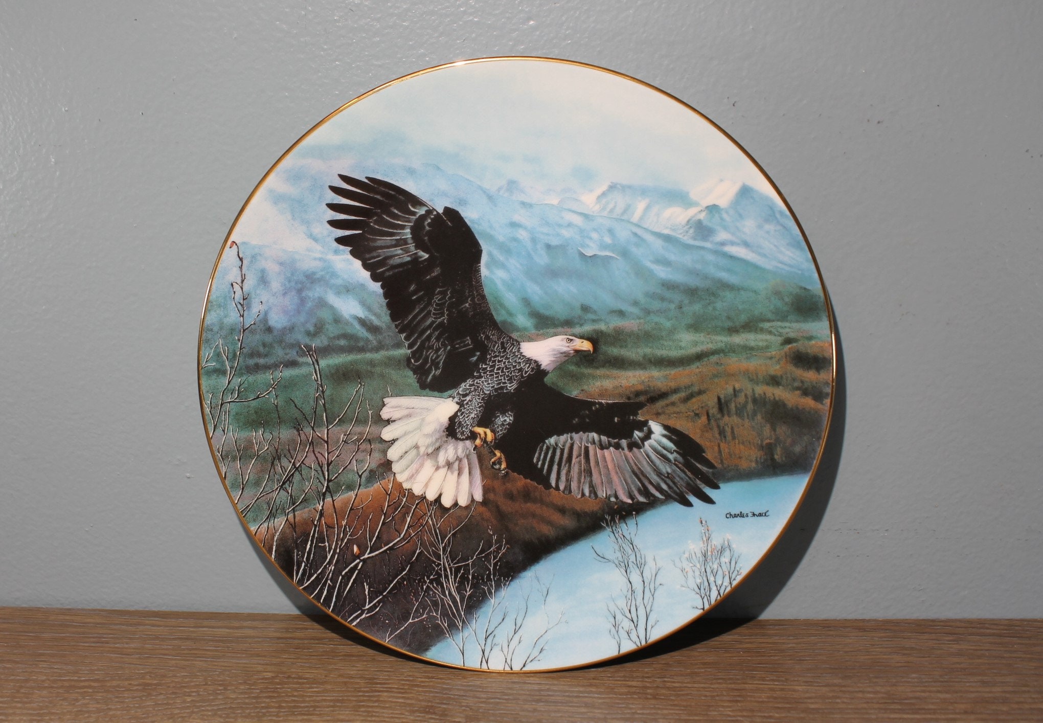 Vintage 1990s Charles Frace Set of 8 Soaring Majesty Decorative Plates ...