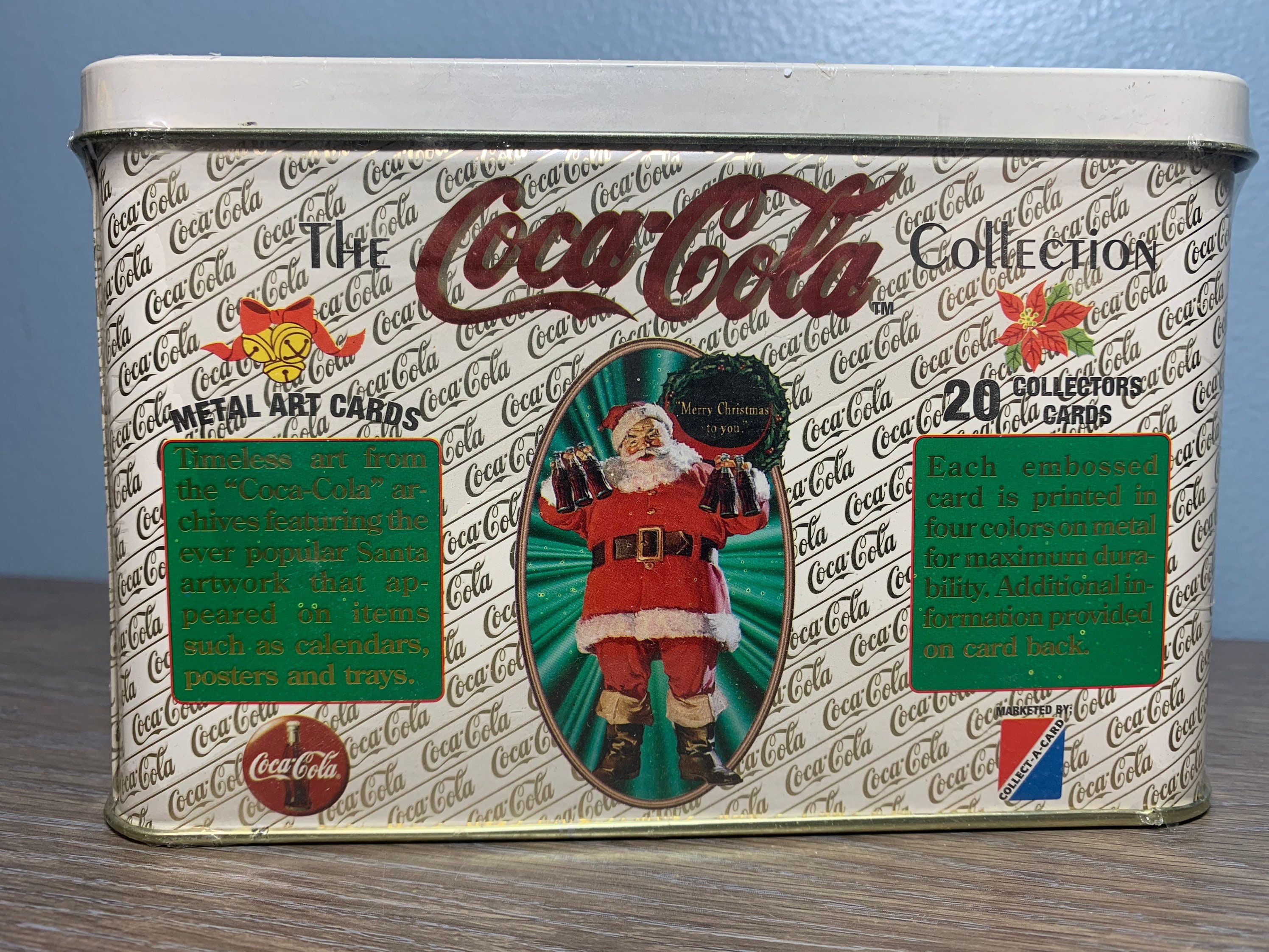 Vintage 1994 Coca-cola Metal Art Collectors Cards Christmas - Etsy