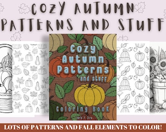 Printable Cozy Fall Coloring Pages - Etsy