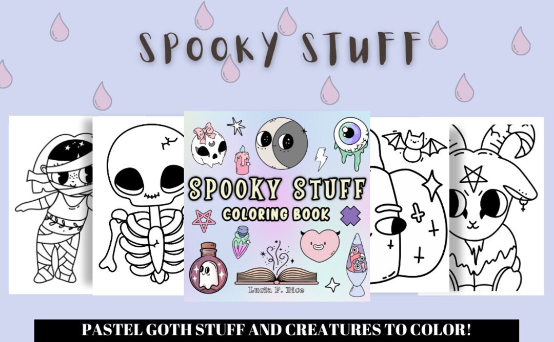 Spooky Stuff, Creepy Kawaii Pastel Goth Coloring Book, Bold and Easy ...