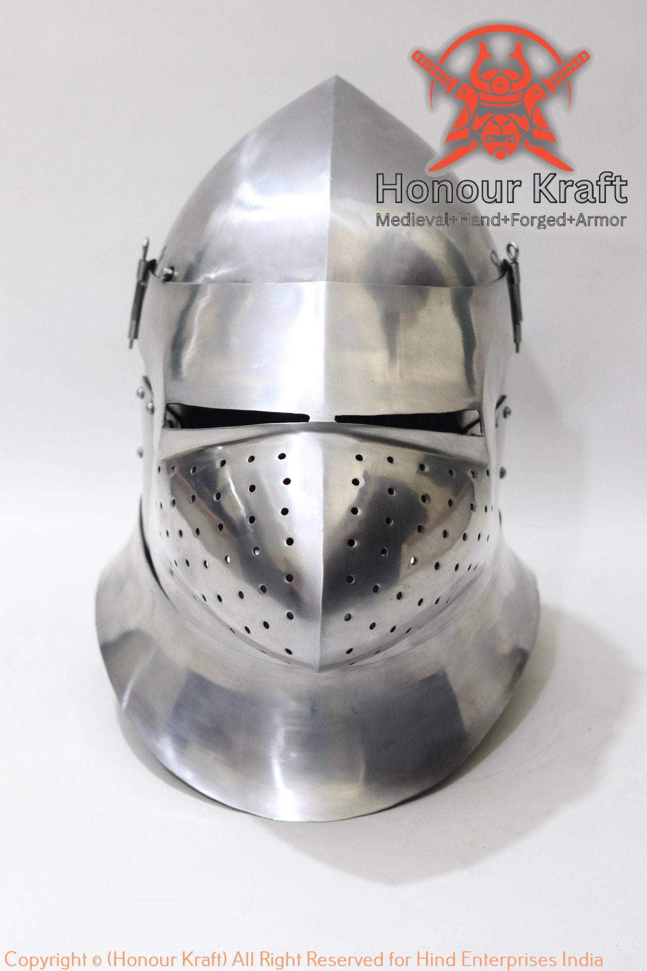 Halloween Medieval Great Bascinet helmet Hand Forged sca/jousting ...