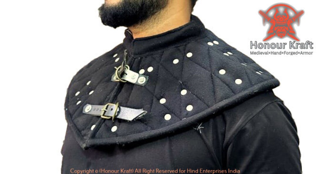 Medieval Neck Armor Brigandine Collar Hidden Steel Plated Collar Armour ...