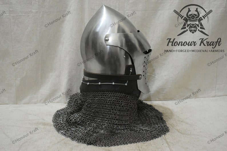 Helmet Armor Medieval Steel Spoleto Helmet Bascinet Protection - Etsy