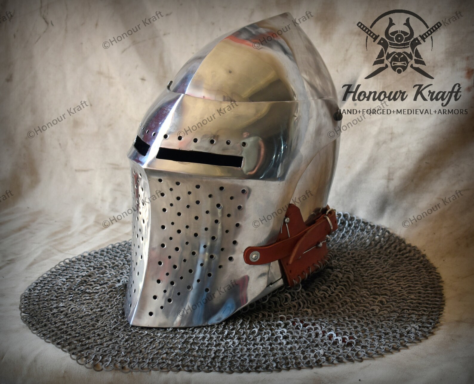 Medieval Helmet Steel Armour Basinet Spoleto for - Etsy UK
