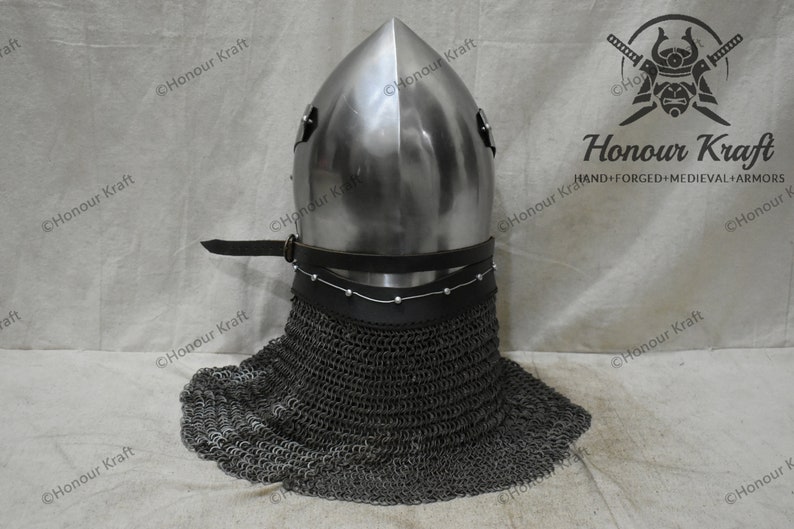 Helmet Armor Medieval Steel Spoleto Helmet Bascinet Protection - Etsy