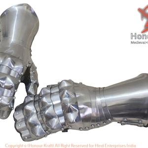 Steel Gauntlets Armour Reenactment Gauntlet Pair Medieval Gauntlet ...