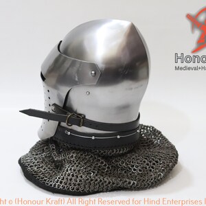 Helmet Armor Medieval Steel Spoleto Helmet Bascinet Protection Armour ...