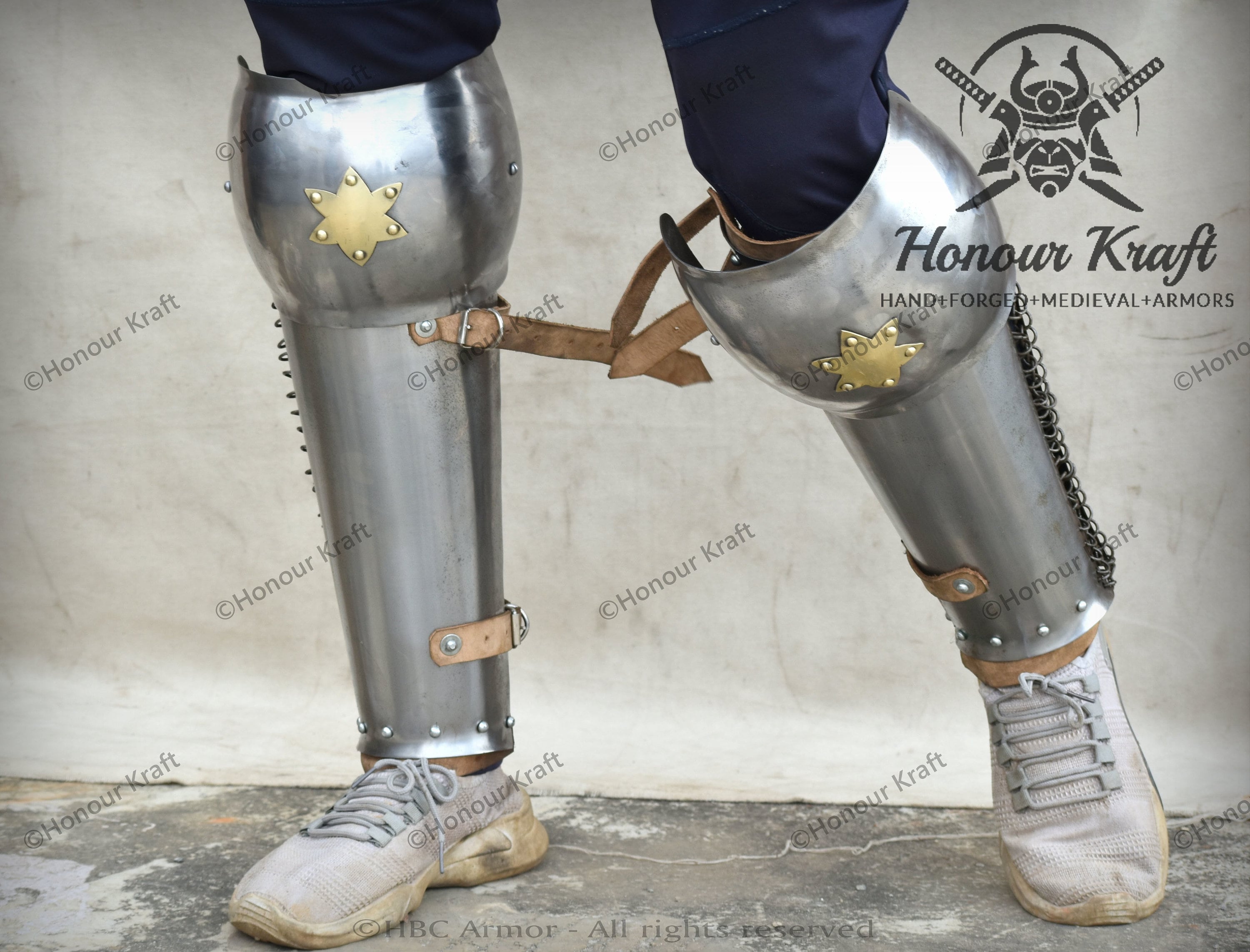 Mongolian Leg Greaves Armour Pair of Leg Steel Platted Armour - Etsy