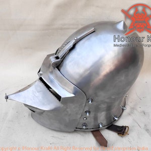 Medieval Beak Face Helmet Armour Steel Head Protection Armor SCA Combat ...