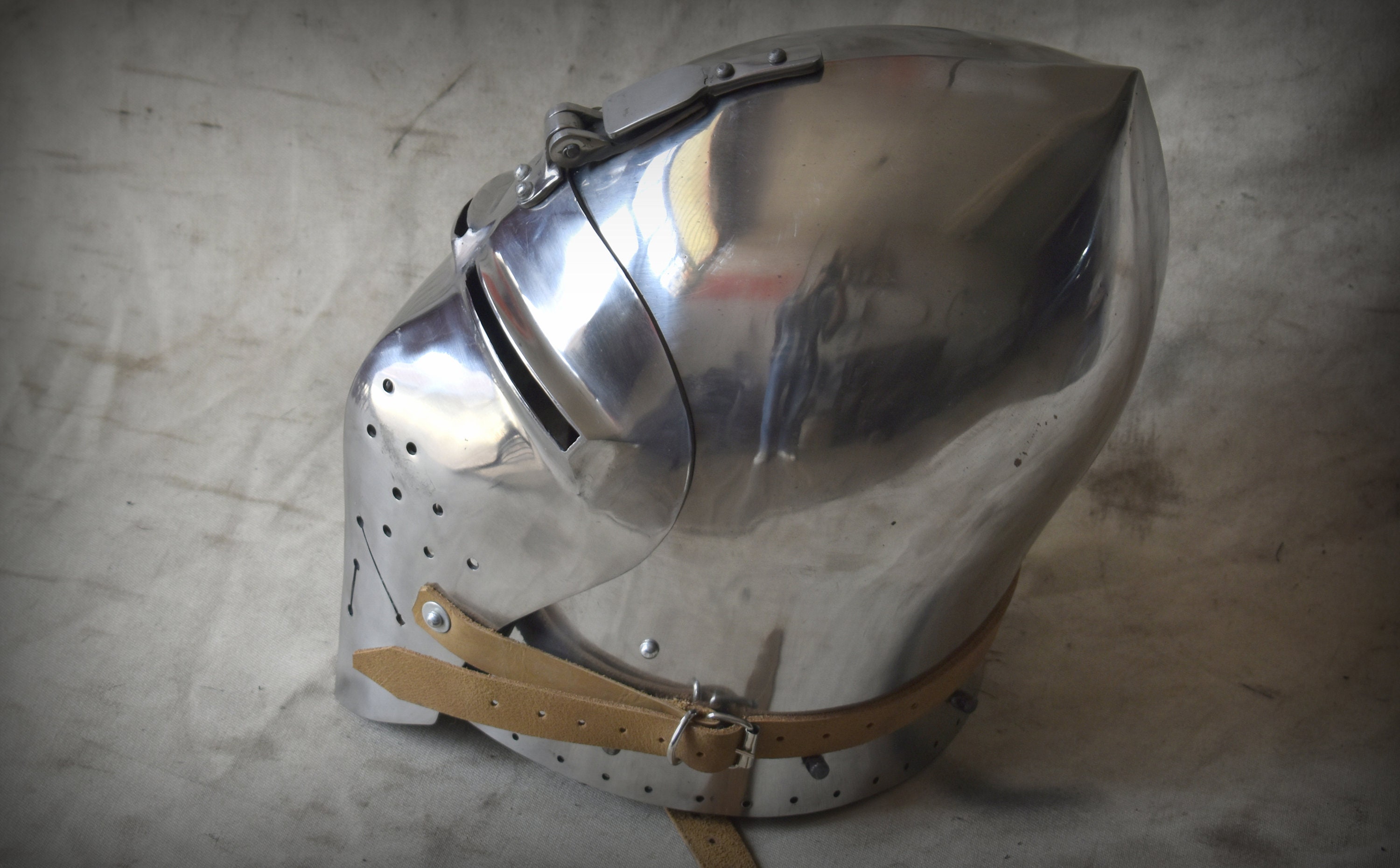 Medieval Steel Helmet Armour German Klapvisor Bascinet for - Etsy