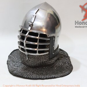 Buhurt Helmet Armor for Medieval HMB Combat Armored Steel Bascinet Wolf ...