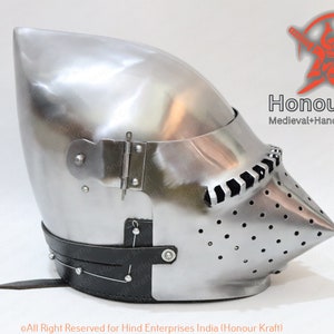 Steel Helmet Armor Houndskull Bascinet Medieval Sca Helmet Armor Buhurt ...