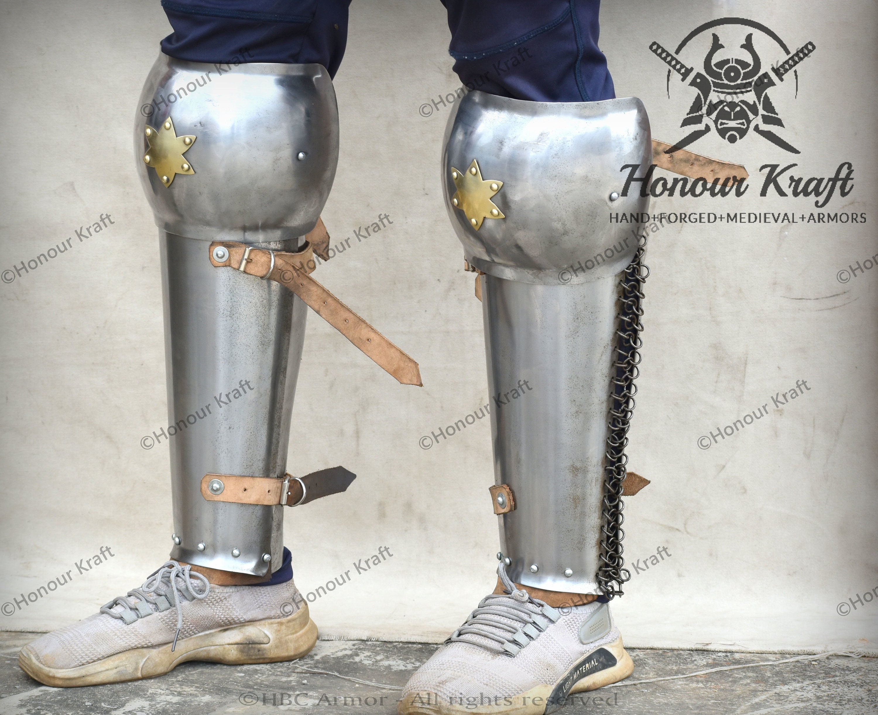 Mongolian Leg Greaves Armour Pair of Leg Steel Platted Armour - Etsy