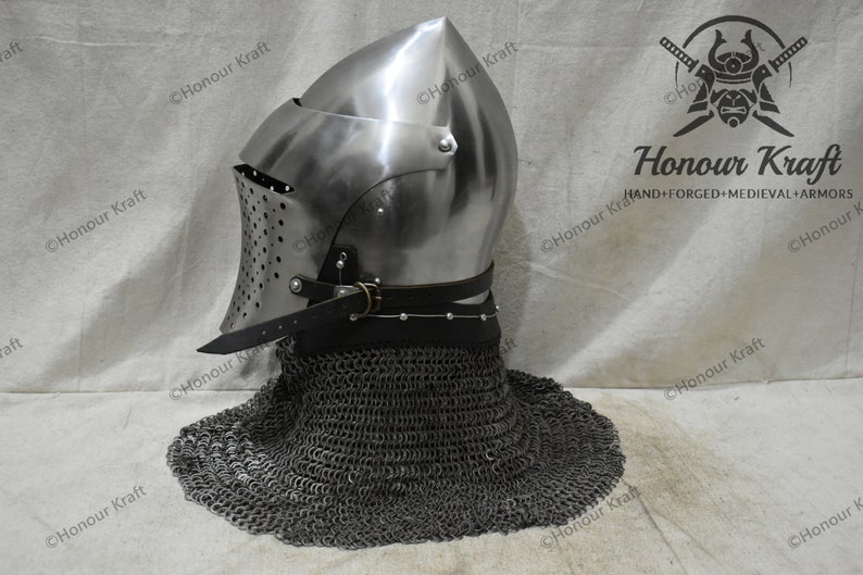 Helmet Armor Medieval Steel Spoleto Helmet Bascinet Protection - Etsy