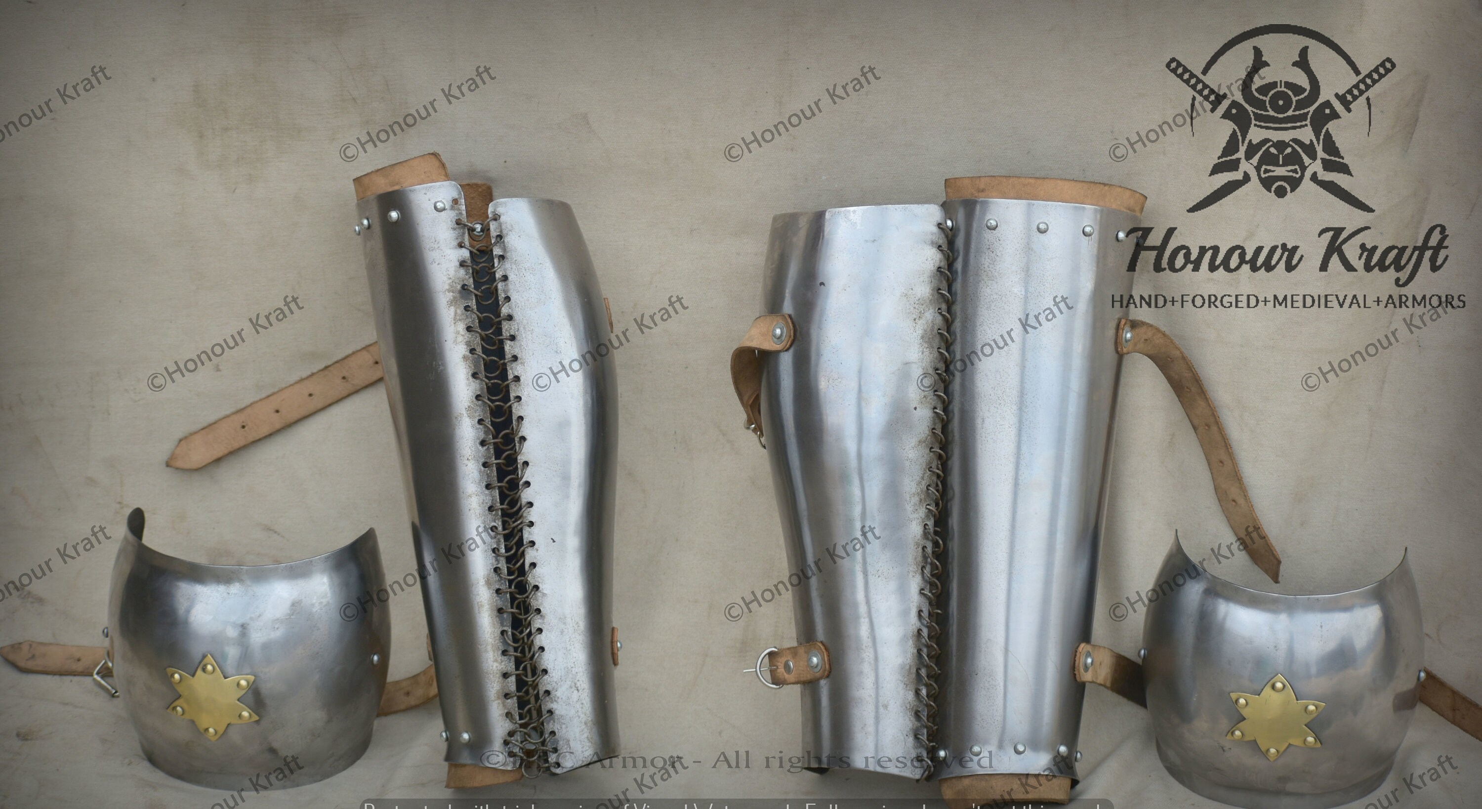 Mongolian Leg Greaves Armour Pair of Leg Steel Platted Armour - Etsy