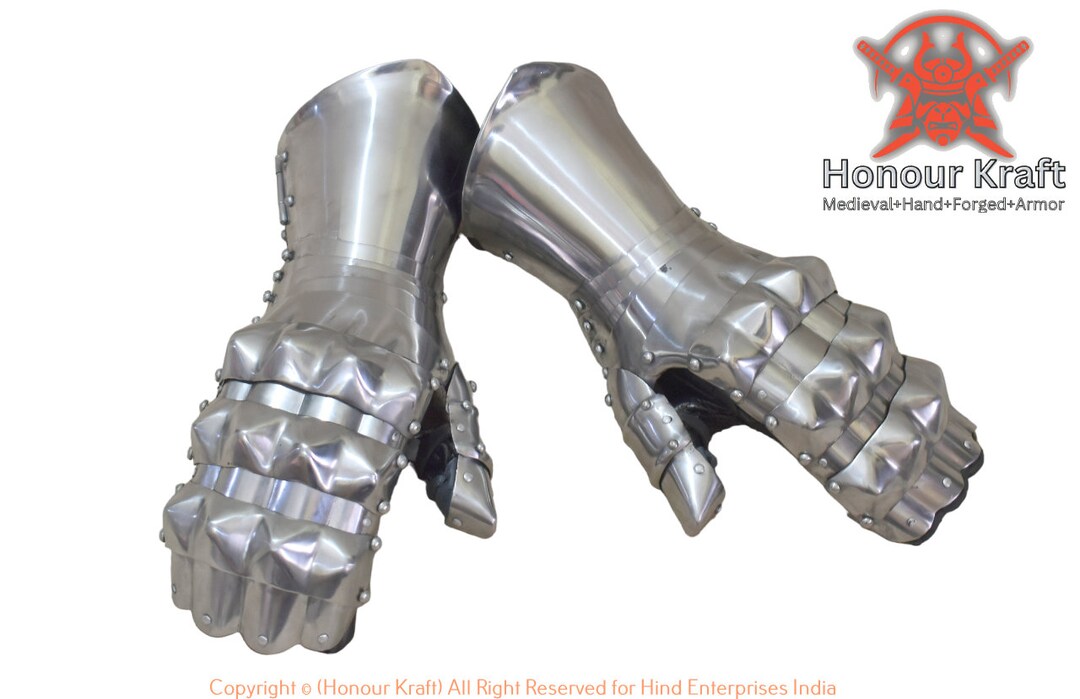 Steel Gauntlets Armour Reenactment Gauntlet Pair Medieval Gauntlet ...
