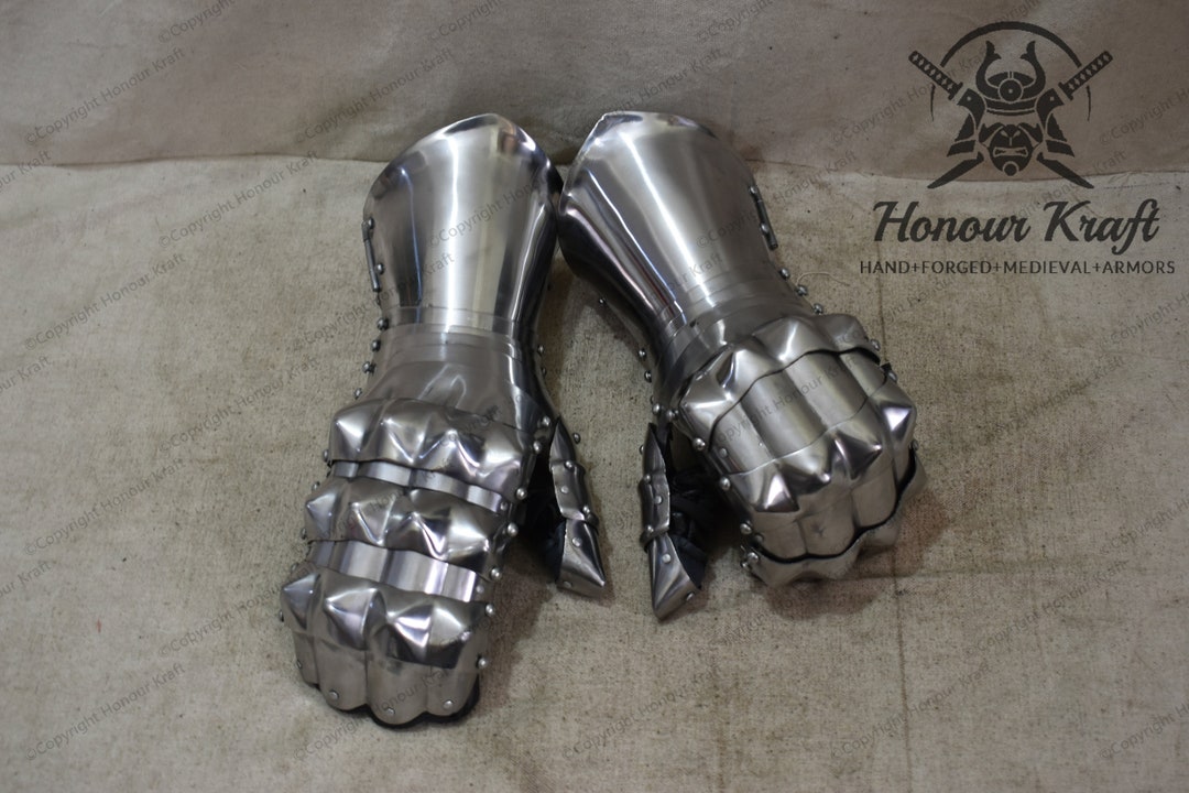 Steel Gauntlets Armour Reenactment Gauntlet Pair Medieval - Etsy