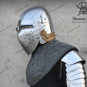 Steel Helmet Medieval German Bascinet Monkey Face Bascinet - Etsy