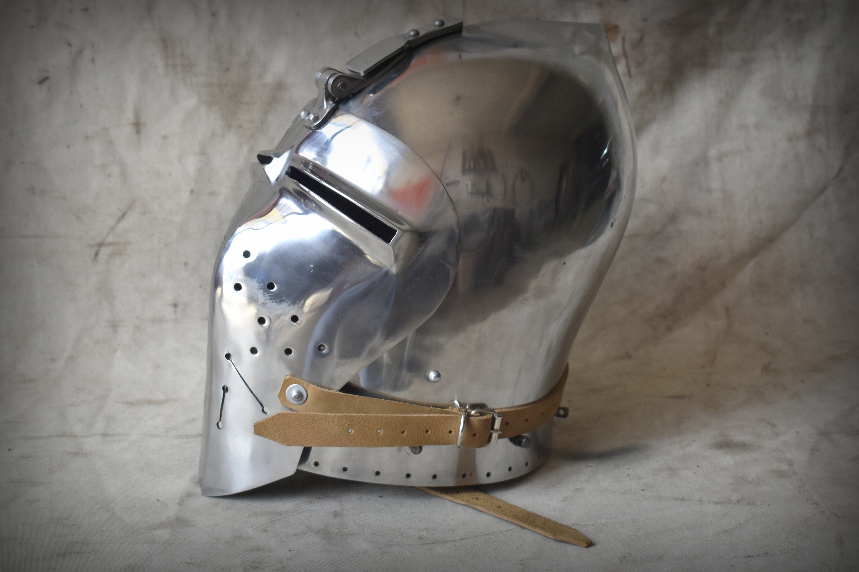 Medieval Steel Helmet Armour German Klapvisor Bascinet for - Etsy