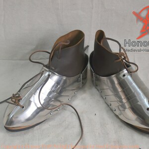 Steel Armour Medieval Foot Armour Pair of Foot Protection Armour Combat ...