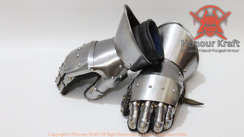 Steel Gauntlet Armor Pair: Half Mitten Reenactment Gauntlets - Etsy