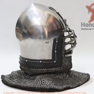 Buhurt Helmet Armor for Medieval HMB Combat Armored Steel Bascinet Wolf ...