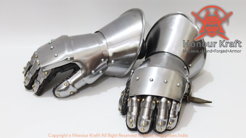Steel Gauntlet Armor Pair: Half Mitten Reenactment Gauntlets - Etsy