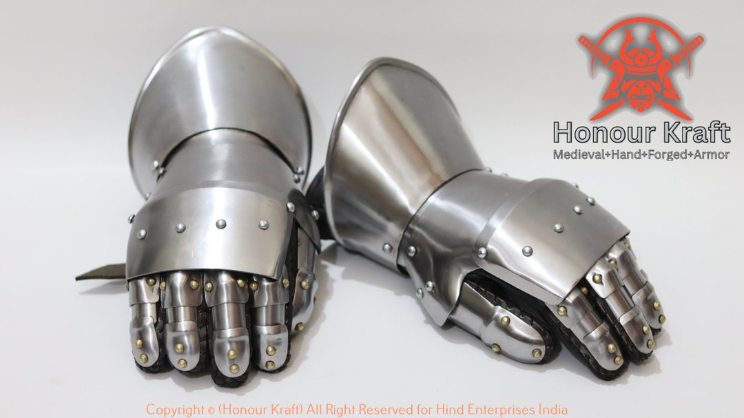 Steel Gauntlet Armor Pair Hand Armor Mitten Gauntlet Steel Hand Armor ...