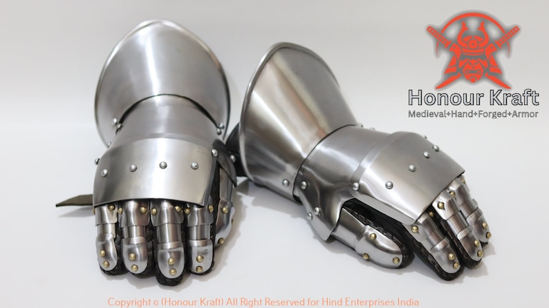 Steel Gauntlet Armor Pair: Half Mitten Reenactment Gauntlets - Etsy