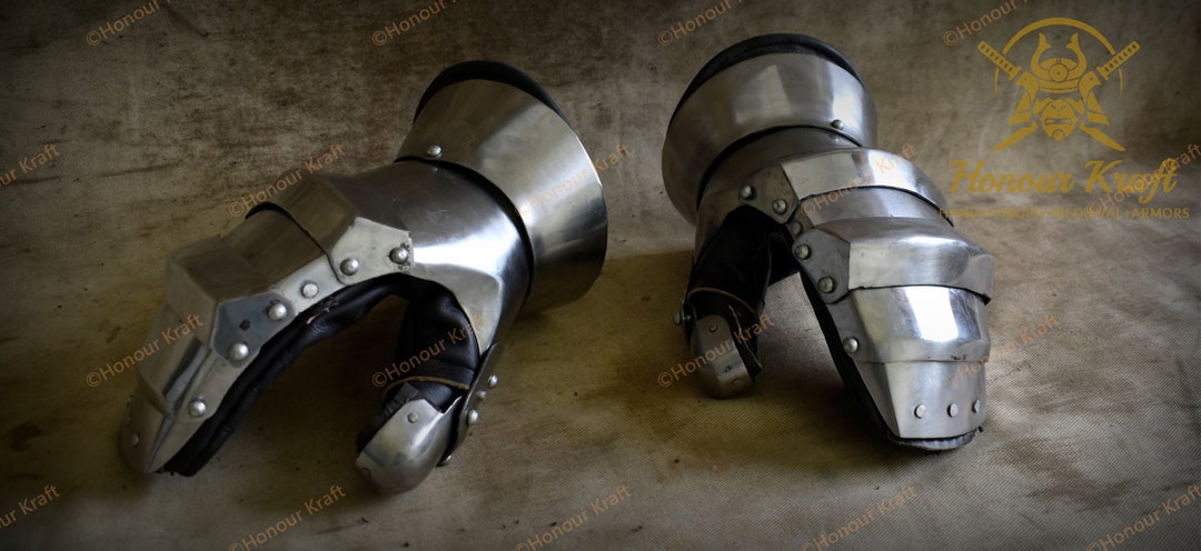 Steel Gauntlet Mitten Armour Pair Gauntlets for Medieval - Etsy