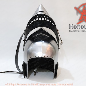 Steel Helmet Armor Houndskull Bascinet Medieval Sca Helmet Armor Buhurt ...