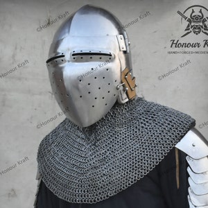 Steel Helmet Medieval German Bascinet Monkey Face Bascinet - Etsy