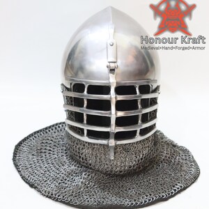 Buhurt Helmet Armor for Medieval HMB Combat Armored Steel Bascinet Wolf ...