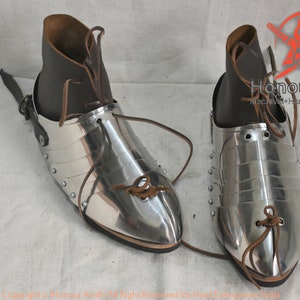 Steel Armour Medieval Foot Armour Pair of Foot Protection Armour Combat ...