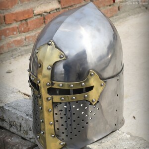 Steel Helmet Armor Combat Larp Medieval Sugarloaf Armour | Etsy