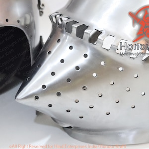 Steel Helmet Armor Houndskull Bascinet Medieval Sca Helmet Armor Buhurt ...