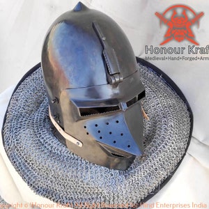 Medieval Beak Face Helmet Armour Steel Head Protection Armor SCA Combat ...