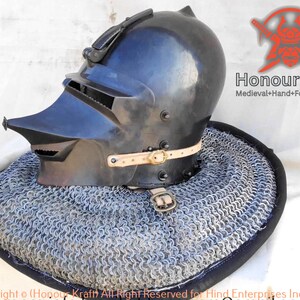 Medieval Beak Face Helmet Armour Steel Head Protection Armor SCA Combat ...
