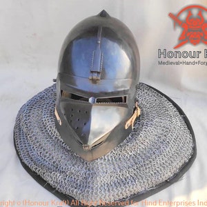 Medieval Beak Face Helmet Armour Steel Head Protection Armor SCA Combat ...