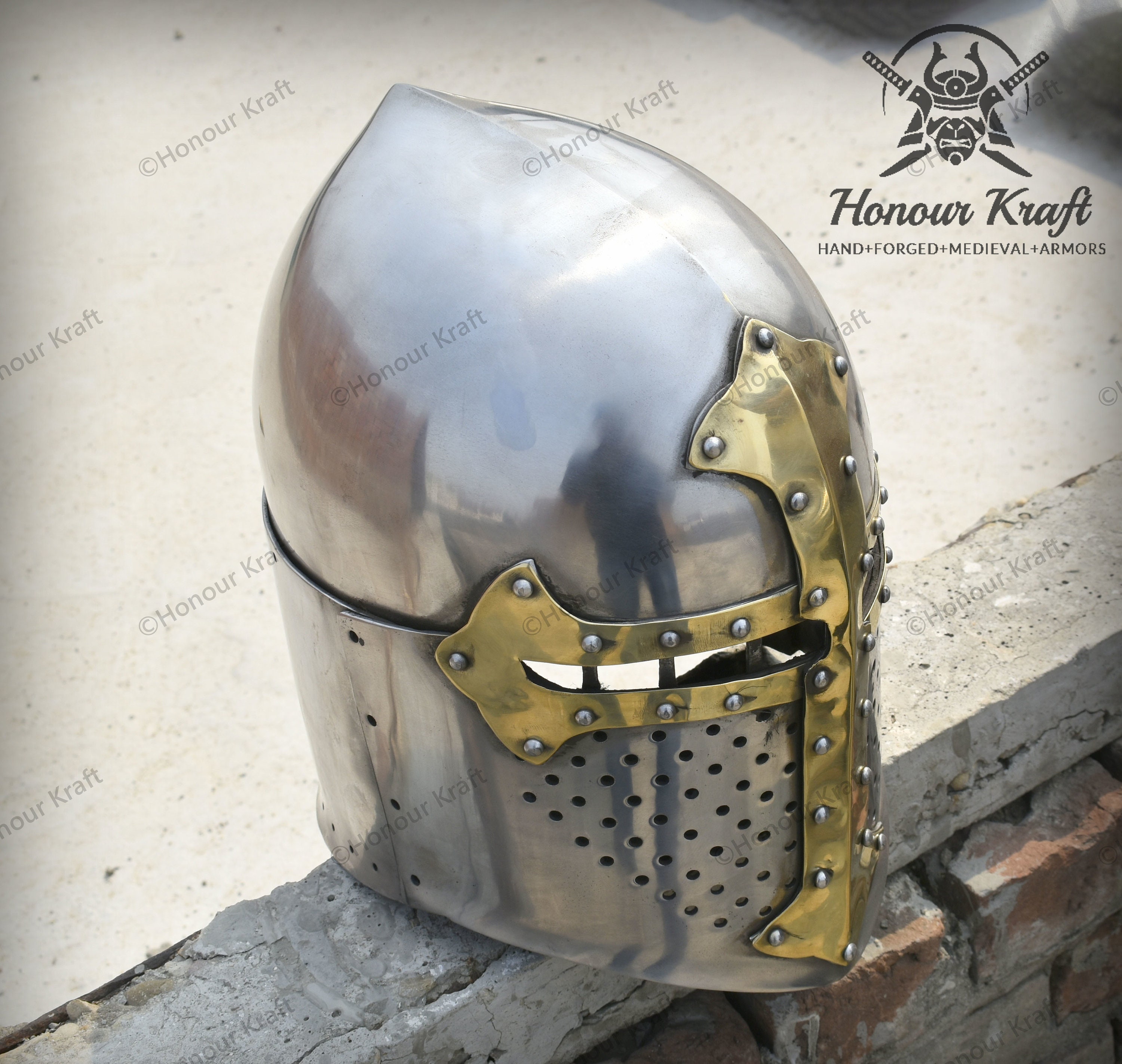 Steel Helmet Armor Combat Larp Medieval Sugarloaf Armour - Etsy