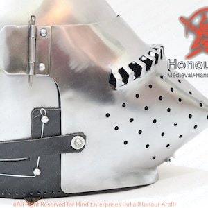 Steel Helmet Armor Houndskull Bascinet Medieval Sca Helmet Armor Buhurt ...
