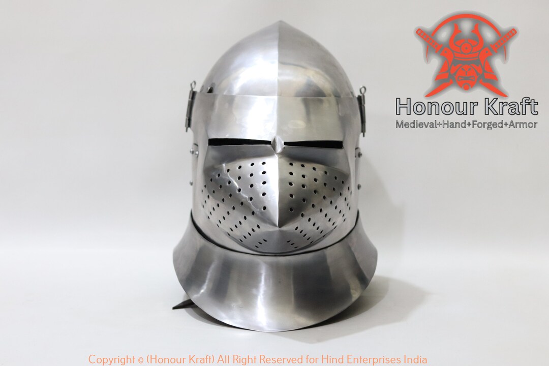 Great Helmet Armor for SCA Reenactment Combat Battle Bascinet Medieval ...