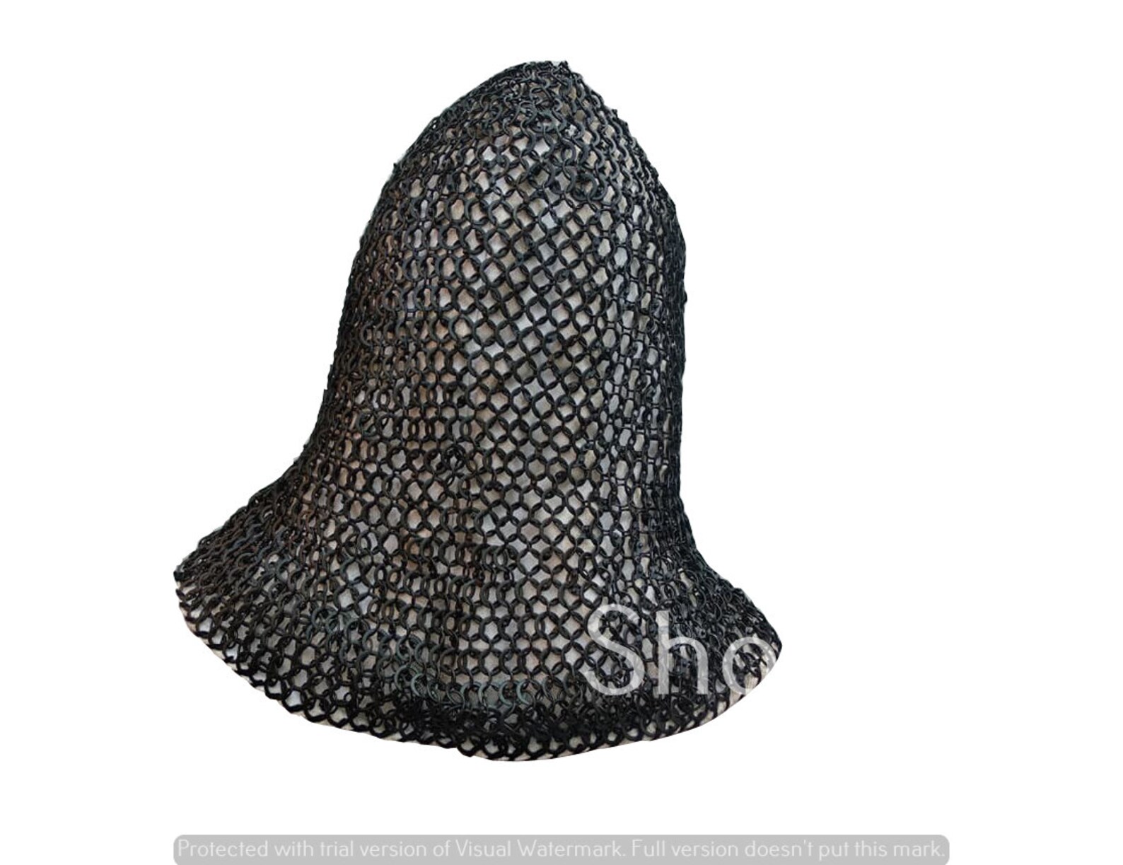 Chainmail Hood With Cotton Padded Coif Black Flat Riveted 9 Mm - Etsy