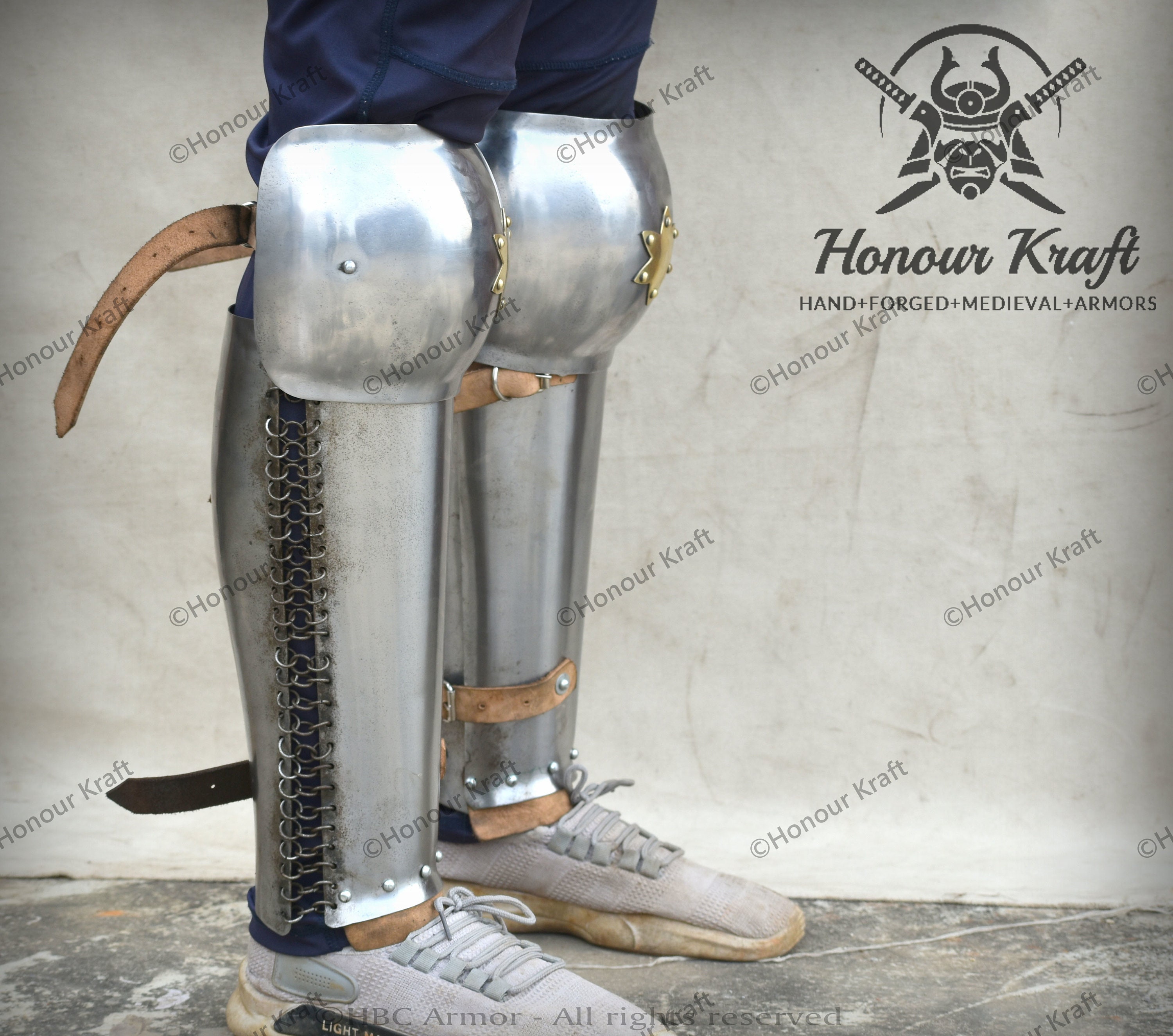 Mongolian Leg Greaves Armour Pair of Leg Steel Platted Armour - Etsy