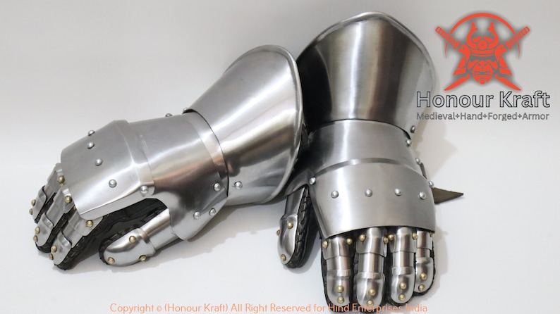 Steel Gauntlet Armor Pair: Half Mitten Reenactment Gauntlets - Etsy