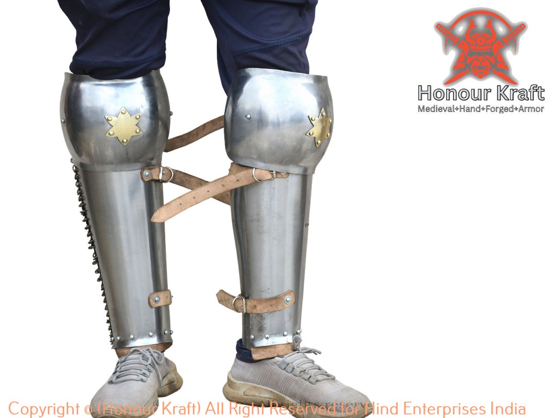 Mongolian Leg Greaves Armour Pair of Leg Steel Platted Armour - Etsy