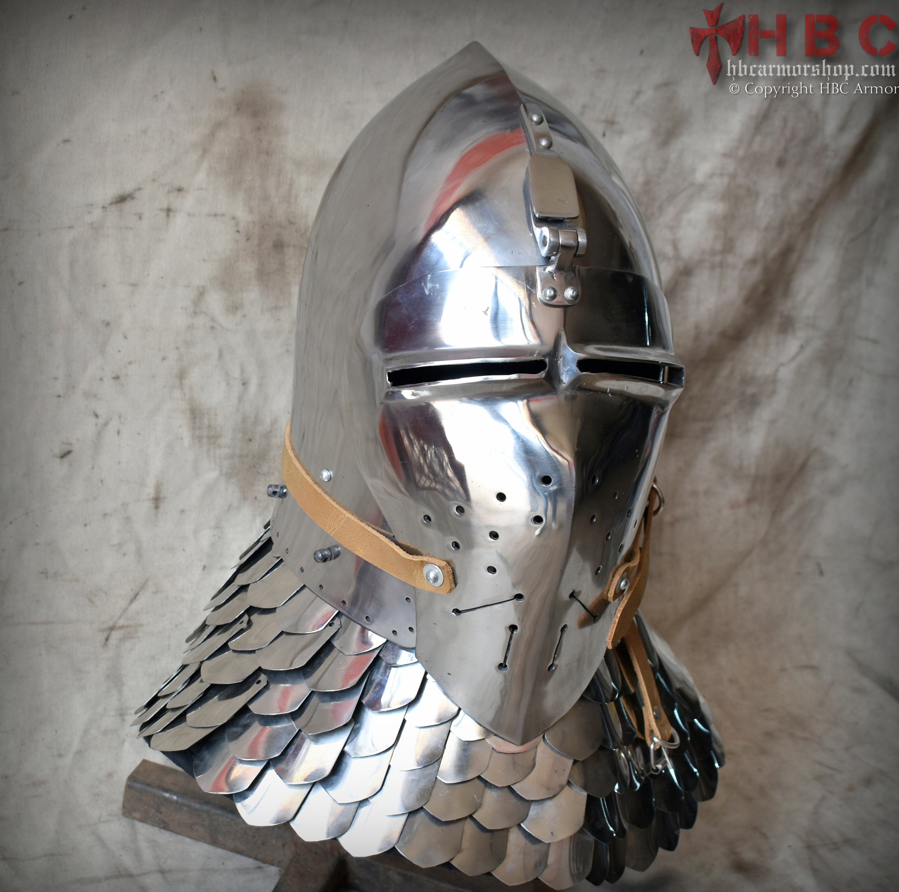 Medieval Steel Helmet Armour German Klapvisor Bascinet for | Etsy
