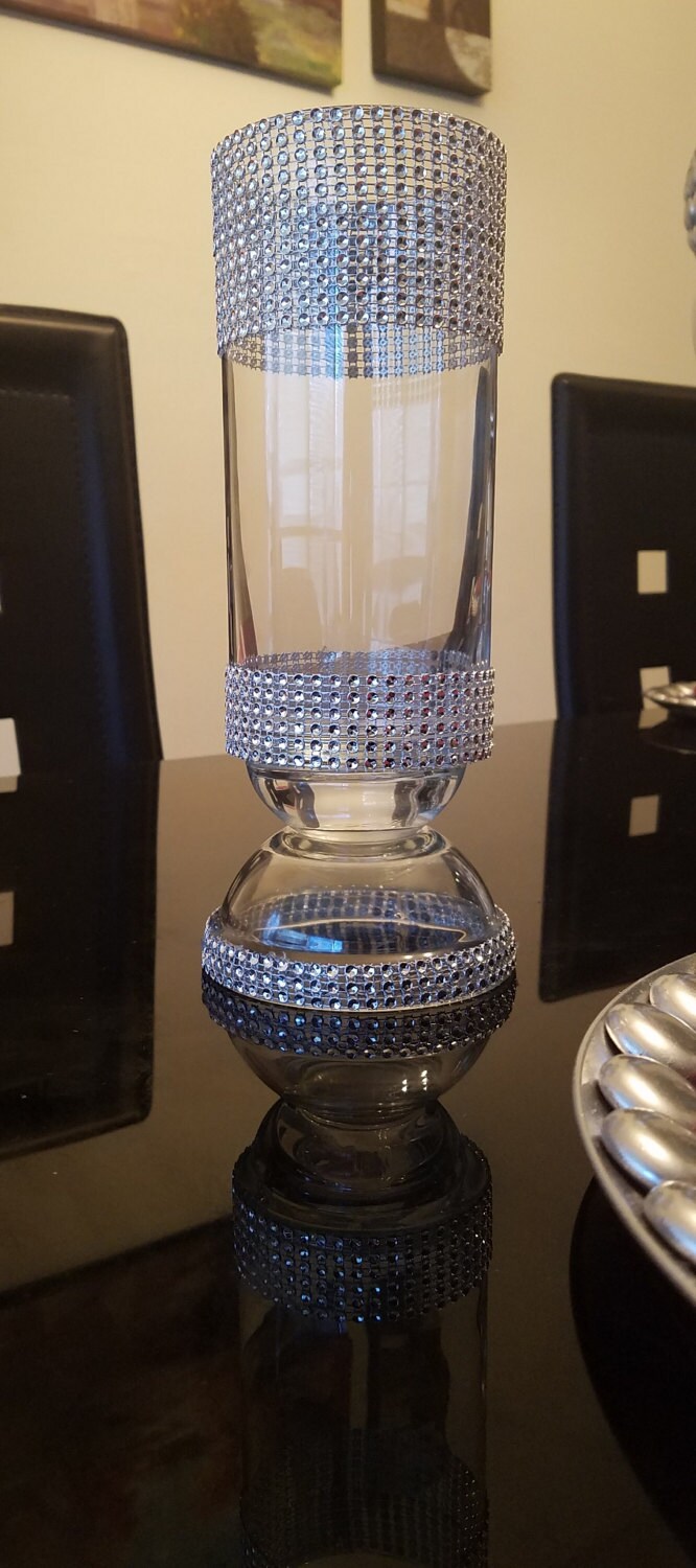 10 & 12 Cylinder Pedestal Rhinestone Vase - Etsy